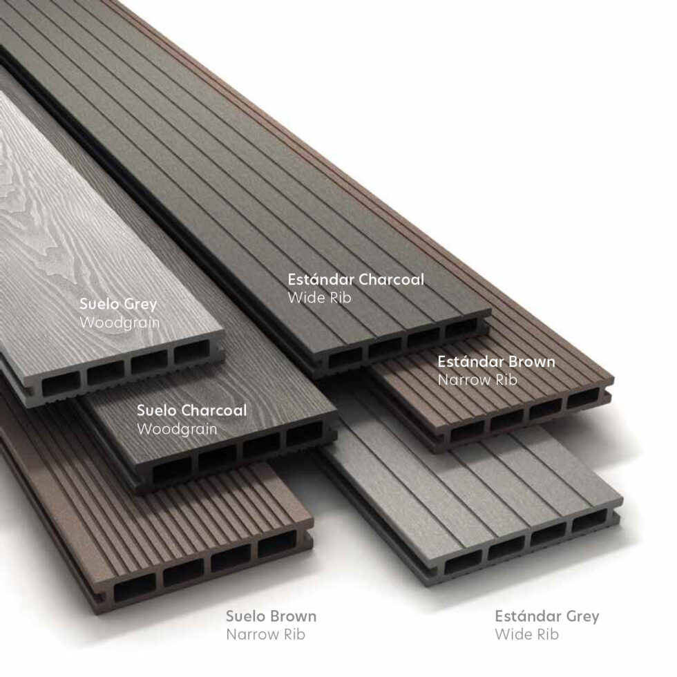 Brown 23mm Double Sided Dueto Decking Board (150mm x 3,600mm ...